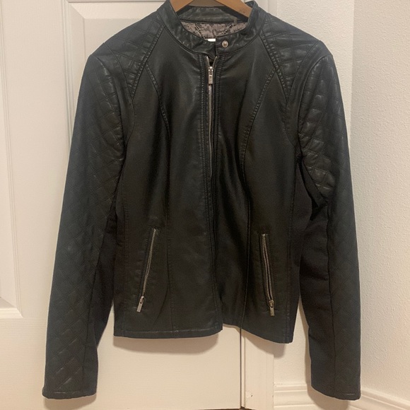 Black Rivet | Jackets & Coats | Black Rivet Faux Leather Quilted Jacket ...